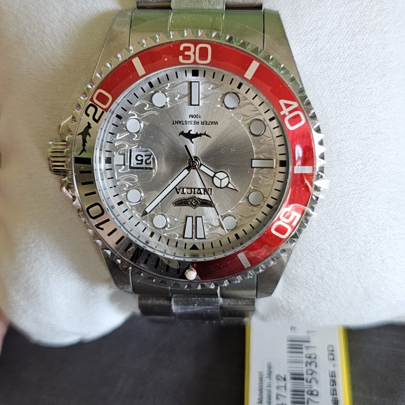 Invicta | Accessories | Vostok Silver And Red Dive Watch | Poshmark